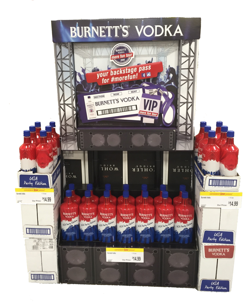 Heaven Hill Burnett’s Vodka Display | Great Northern Instore